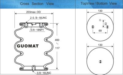 中国 3.5 KGの金属部分7X3 3B7X3の空気ばねの衝撃のない三重の複雑な空気ばね 販売のため