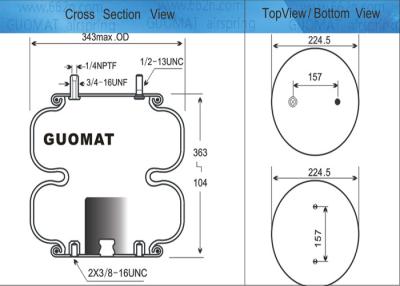 Cina 578-92-3-315 il muggito industriale FD331-26 514 della molla pneumatica ha compresso l'altezza 104 il millimetro 2B12-345 in vendita