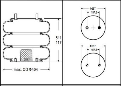 W013587850 산업 공기 SpringBellow 아니오 333 3배 복잡한 에어백 Goodyear 3B14-452