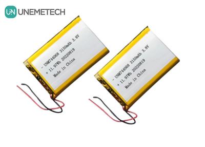 Rechargeable High Voltage Lipo Battery 3.8V 744068 3150mah Battery For GPS