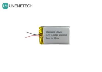 Cina 4.2V batteria ricaricabile al litio polimerico 602238 3.7V 450mAh per elettronica di consumo in vendita