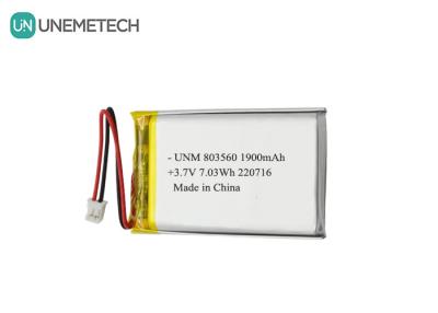 Cina Batteria polimerica al litio flessibile ricaricabile 3.7V 1900mAh 803560 per torce in vendita