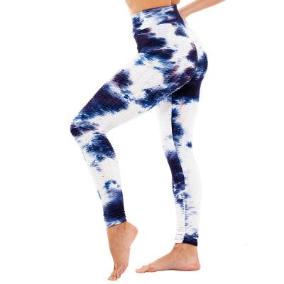 Cina Jacquard stretto della tintura del legame di forma fisica delle ghette di sport dell'alta della vita delle donne anca dell'ascensore in vendita