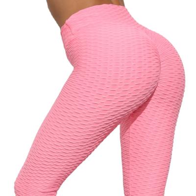 Cina Yoga di Waisted della bolla del jacquard l'alta ansima le ghette rosa di forma fisica in vendita