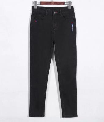 Cina Pantaloni lavati pesanti del denim del nero di Tencel 95 per cento del cotone 5 per cento Elastane in vendita