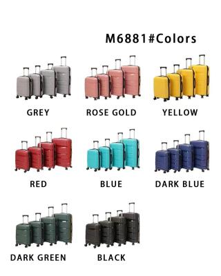 Cina Design Luggage Rolling Carry On Trolley OEM/ODM Trolley Luggage Airplane Hard Shell Custom PP Luggage Set in vendita