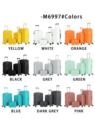 Cina High Quality Dual Wheel Luggage Set With TSA Lock Silent Spinner Made PP Travel Mute Wheels in vendita
