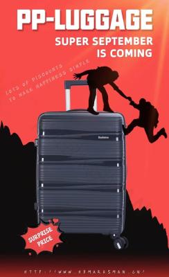 Cina High Quality Matching Color PP Luggage Set With Large Capacity TSA Lock Spinner Castor Polyester Lining in vendita