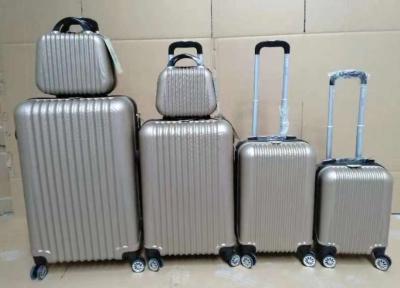 Cina Factory Simple Stripe Design Travel ABS Carry-On Trolley Case Suitcases Travelling Luggage Bag Sets 20 24 28 Inch in vendita