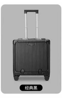 Cina 18 Inch Carry On Luggage With Front Pocket Aluminum Frame Hard Shell Suitcases With Wheels Luggage Suitcase With TSA Loc in vendita