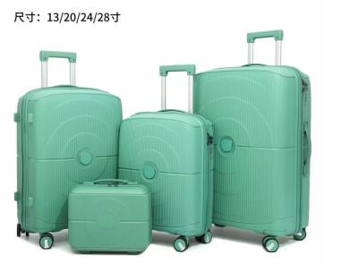 Cina Wholesale PP Material Double Wheel Carry On Custom Logo Luggage Suitcase Set in vendita