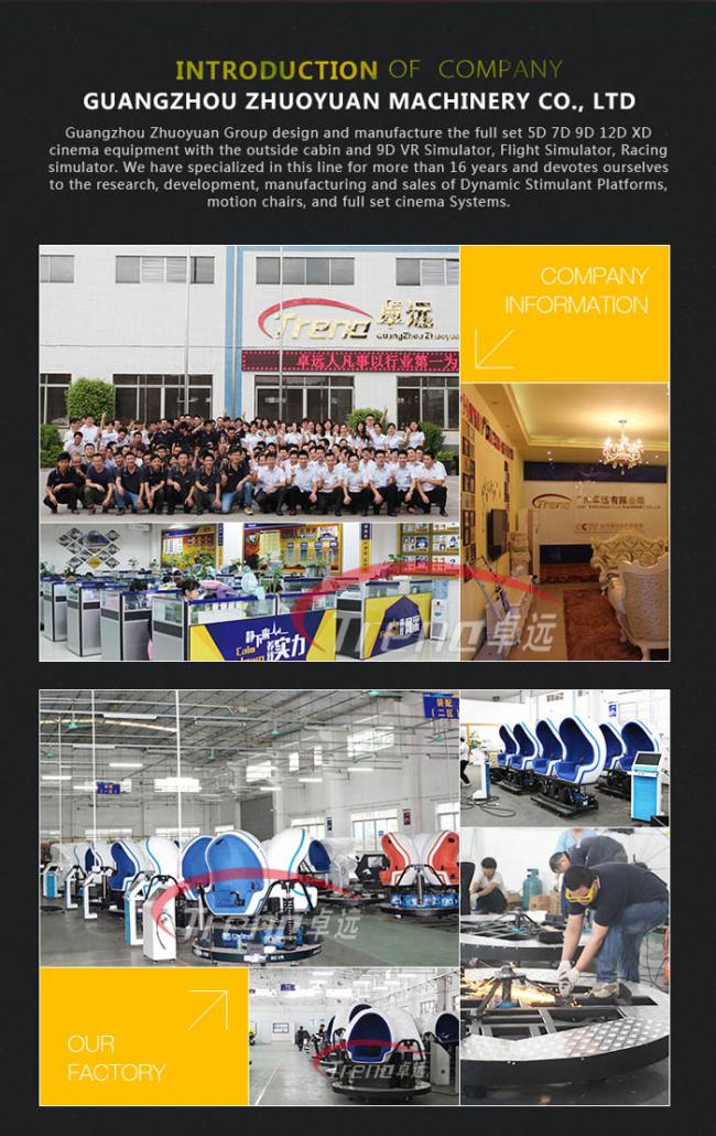 360의 ° 자전 플랫폼을 가진 동적인 아슬아슬한 게임 9d 가상 현실 영화관