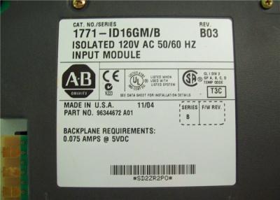 China ISOLEERDE Digitale Input-output de Moduleomwenteling B03 van ALLEN BRADLEY 1771-ID16GM/B 120 VAC 50/60 Herz Te koop