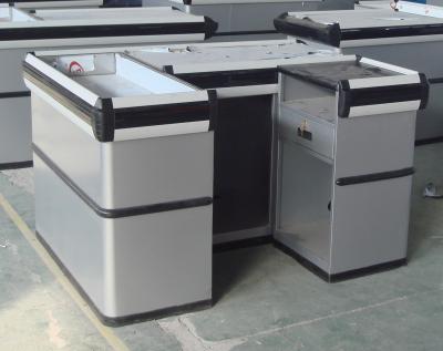 Cina Cassa astuta grigia del supermercato del nastro con il paraurti del PVC in vendita