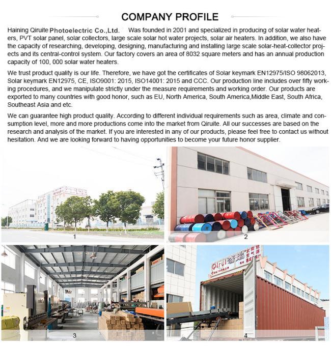 Factory Wholesale 100L-200L-500L-2000L Roof Top Split Solar Water Heater Collector Panel System Pressurized Vacuum Tube Heat Pipe Solar Thermal Collector