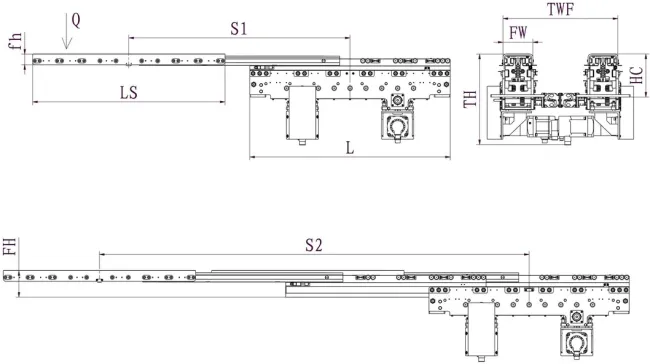 Hfta210X90X205-2h-Dm-2z 1450*1550*1650 Pallet Type Double Motor Double Deep Position Fork