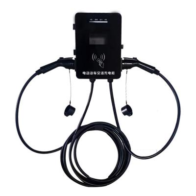 Black 32A 7kw Charger Type 2 Vehicle Charging Pile 21kw Single Connector EV Car