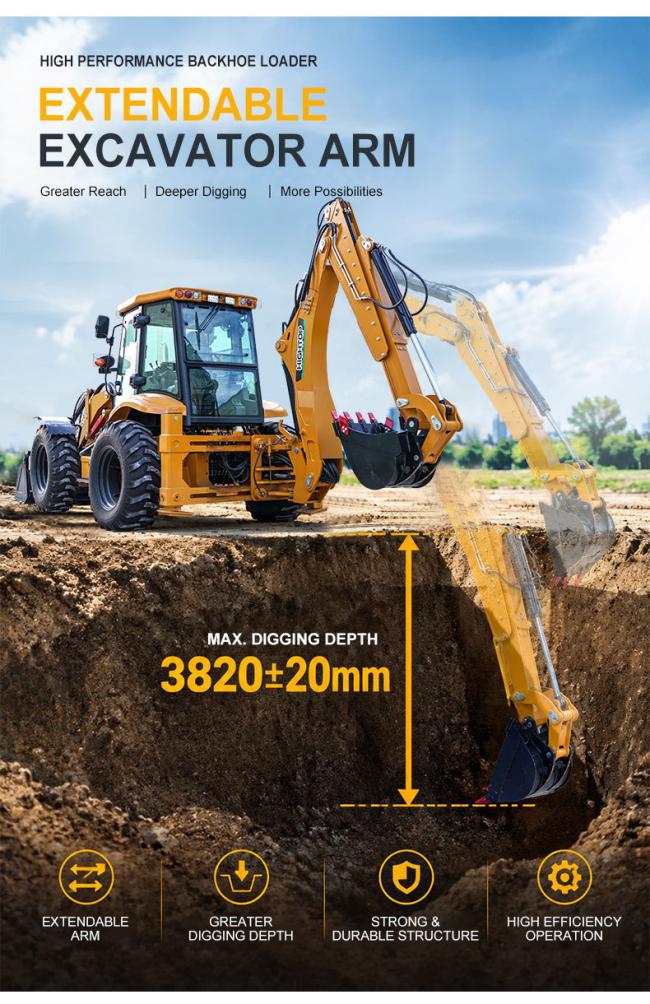HTBL820 wheeled loader front bucket raised