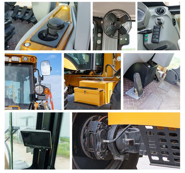 HTBL820 wheeled loader hydraulic components close-up