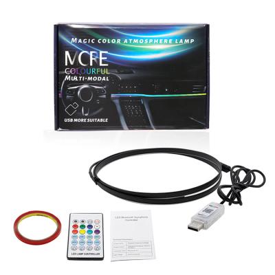 중국 DC5V-12V RGB LED 자동차 실내 장식 분위기 가벼운 아크릴 APP 제어 숨겨진 스타일 판매용