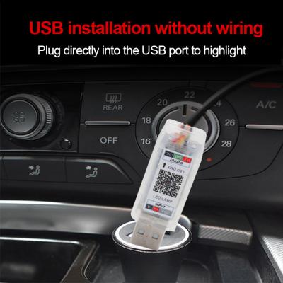 중국 DC5V-12V RGB LED 자동차 실내 장식 분위기 가벼운 아크릴 APP 제어 숨겨진 스타일 판매용