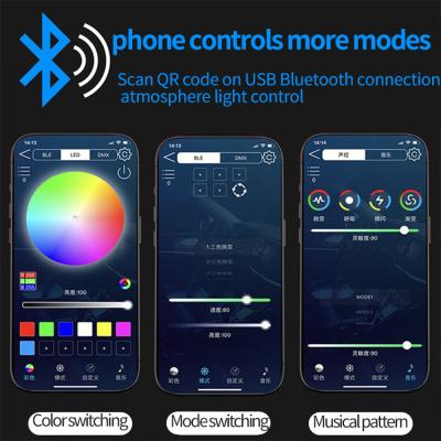 중국 DC5V-12V RGB LED 자동차 실내 장식 분위기 가벼운 아크릴 APP 제어 숨겨진 스타일 판매용