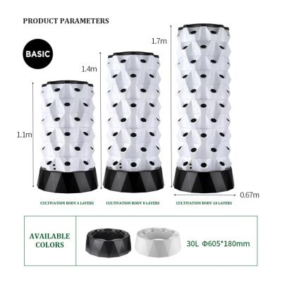 China ABS Material Indoor Use Tower Shape Hydroponic Growing System for Vertical Farming for sale