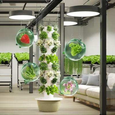 China 192cm Height 44 Planting Holes Vertical Hydroponic System with 220V Pump for Leaf Vegetable Cultivation for sale