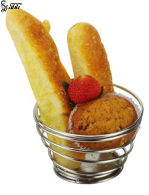 Cina Round Bread Shelf Stainless Steel Tableware Metal Bread Holder For Hotel in vendita