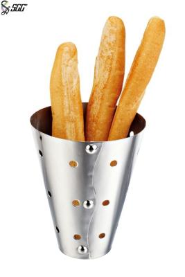 Cina S/S Bread Basket Stainless Steel Tableware Stand For Serving French Bread in vendita