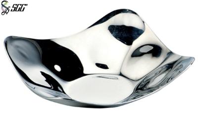 Cina Hammer Point Stainless Steel Square Tray For Serving Dessert / Snack Tray For Dining in vendita