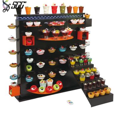 Cina 304 il grado LED ha combinato i banchi di mostra neri del buffet per il buffet/partito dell'hotel in vendita