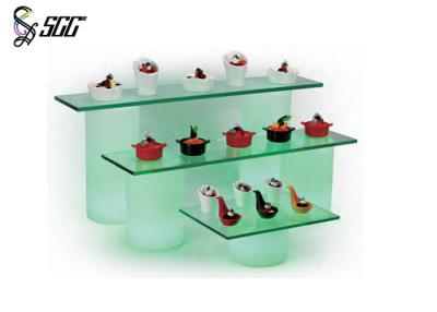 China Soportes de exhibición coloridos de la forma LED Arcylic del cilindro para la decoración del buffet en venta