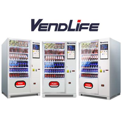 Cina New Model cuatm desigh Snack and Drink Combo Black Vendlife Vending Machine for Europe in vendita