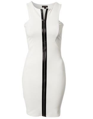 Cina Il bodycon senza maniche di lunghezza del Midi delle signore eleganti si veste con la parte anteriore dello zip in vendita