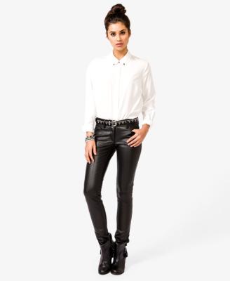 Cina Nylon del cuoio su ordinazione del Faux/elastam esile/pantaloni viscosi per le giovani signore in vendita