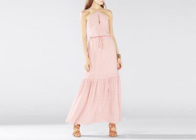 Cina Maxi vestito da piccolo delle bande della capezza rosa del A file-bordo con il giro vita del cordone in vendita