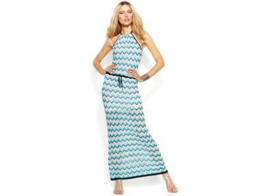 Cina Chevron tricotta i vestiti delle donne casuali della capezza senza maniche con il blu in vendita
