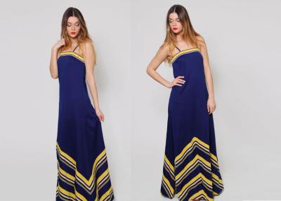 Cina Anti-Grinza nautica senza maniche del blu di vestito dalla marina della banda di Chevron in vendita
