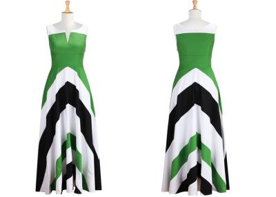 Cina La maxi vita largamente legata dell'impero dei vestiti da Colorblock Chevron si è svasata gonna in vendita