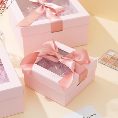Chine Boîte cadeau rigide avec couvercle et base, fenêtre transparente et ruban pour savons, bougies, bijoux ou petits cadeaux à vendre