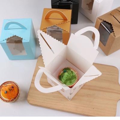 China Caixa de Sobremesa Individual com Janela Transparente para Cupcake, Muffin, Embalagem de Mousse Francesa, 1 Unidade, Caixa para Bolo para Levar à venda