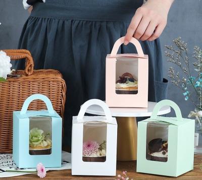 China Caixa de Sobremesa Individual com Janela Transparente para Cupcake, Muffin, Embalagem de Mousse Francesa, 1 Unidade, Caixa para Bolo para Levar à venda