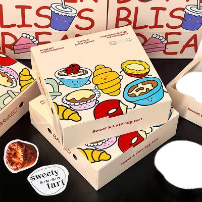 China Custom Egg Tart Packaging Box 2/4 Pieces Kraft Paper Food Box for sale