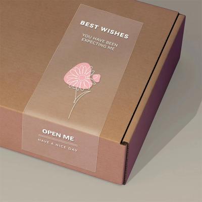 China Transparent Rectangular Sealing Stickers"OPEN ME" & "THANK YOU" Custom Adhesive Labels for sale