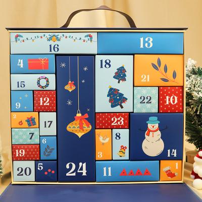 China Christmas Countdown Calendar Box 24 Day Surprise Advent Calendar One Piece Foldable Design for sale