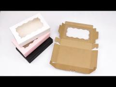 Eco Friendly Window Gift Box Set Kraft Black Pink Food Packaging with Wave Cut Display for Cookies Treats