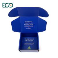 Quality Gold Stamping Logo Printing Navy Blue Mini Paper Gift Box For Cosmetic Products for sale
