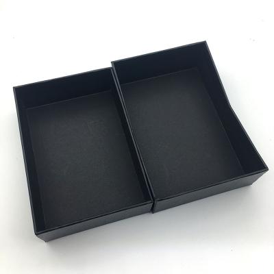 Wholesale Recyclable Customized Logo Black Rigid Paper Packaging Box With Silver