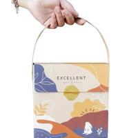 Quality OEM Eco Friendly Box Shape Stype Paper Bags With Handle for Packing Food for sale
